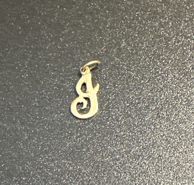 14K Yellow Gold Cursive Letter Initial 'J' Pendant | eBay
