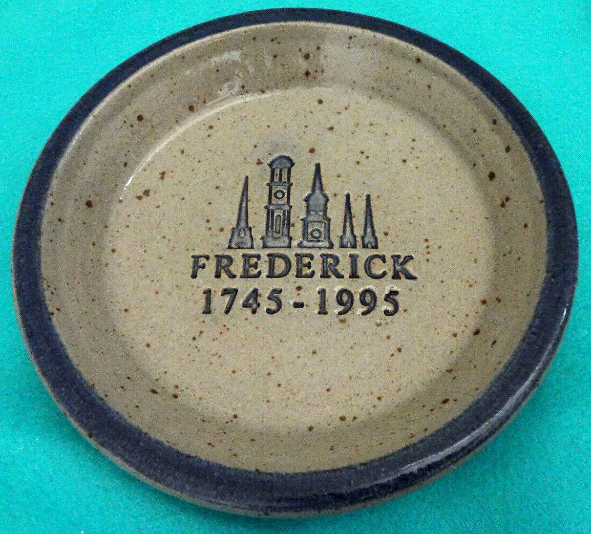 FREDERICK MARYLAND 1745-1995 RARE 8-7/8" VINTAGE SPECKLED STONEWARE ...