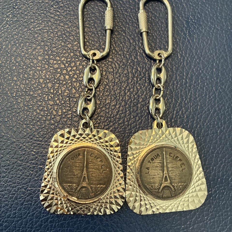 Two )2) Paris France “La Tour Eiffel” Silver Tone Key Rings | eBay