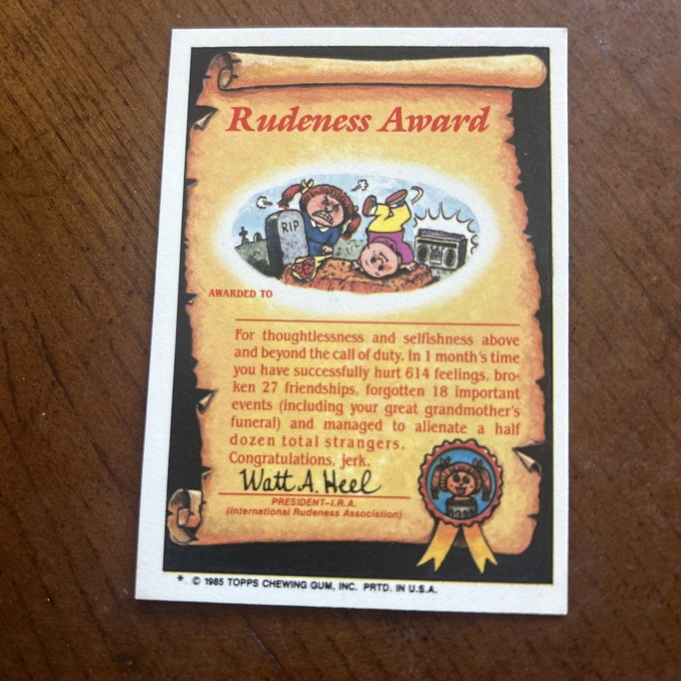 1985 Topps Garbage Pail Kids Series 2 #53b Live Mike | eBay