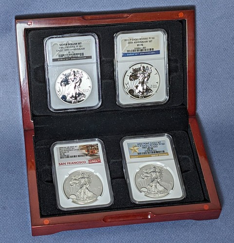 2006 - 2013 Silver American Eagle 4 Coin Rev Proof Set NGC PF70 - 06, 11, 12, 13 | eBay