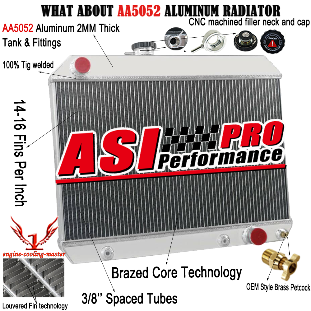 4 Row Radiator+Shroud Fan For 1965-1967 66 Pontiac LeMans Tempest GTO ...