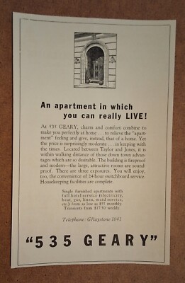 Vintage Travel Architecture - 535 Geary Apartments - San Francisco ...