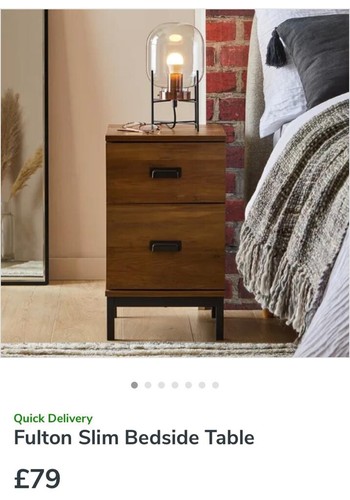Dunelm Fulton Slim Bedside Table Brand New | eBay UK