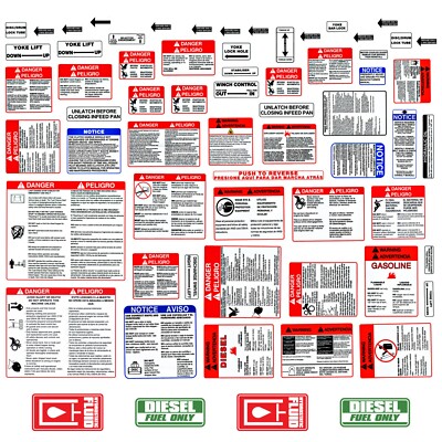 Safety Decal Kit for Brush Bandit Wood Chipper Stickers English ...