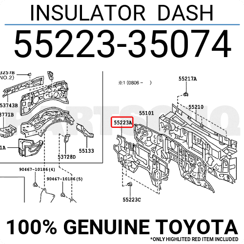 5522335074 Genuine Toyota INSULATOR DASH 55223-35074 | eBay