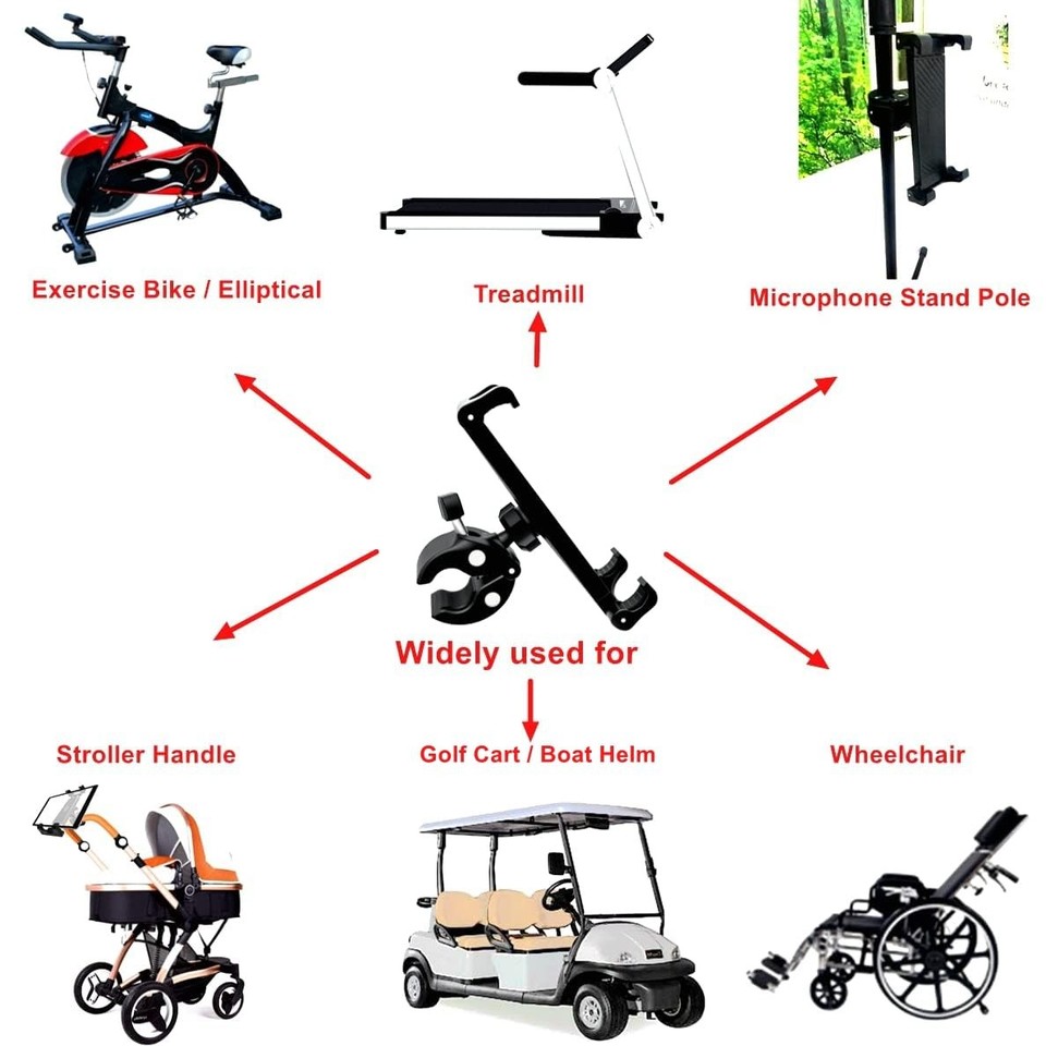 Tablet Holder Mount for Exercise Spin Bike Treadmill Handlebar Music ...
