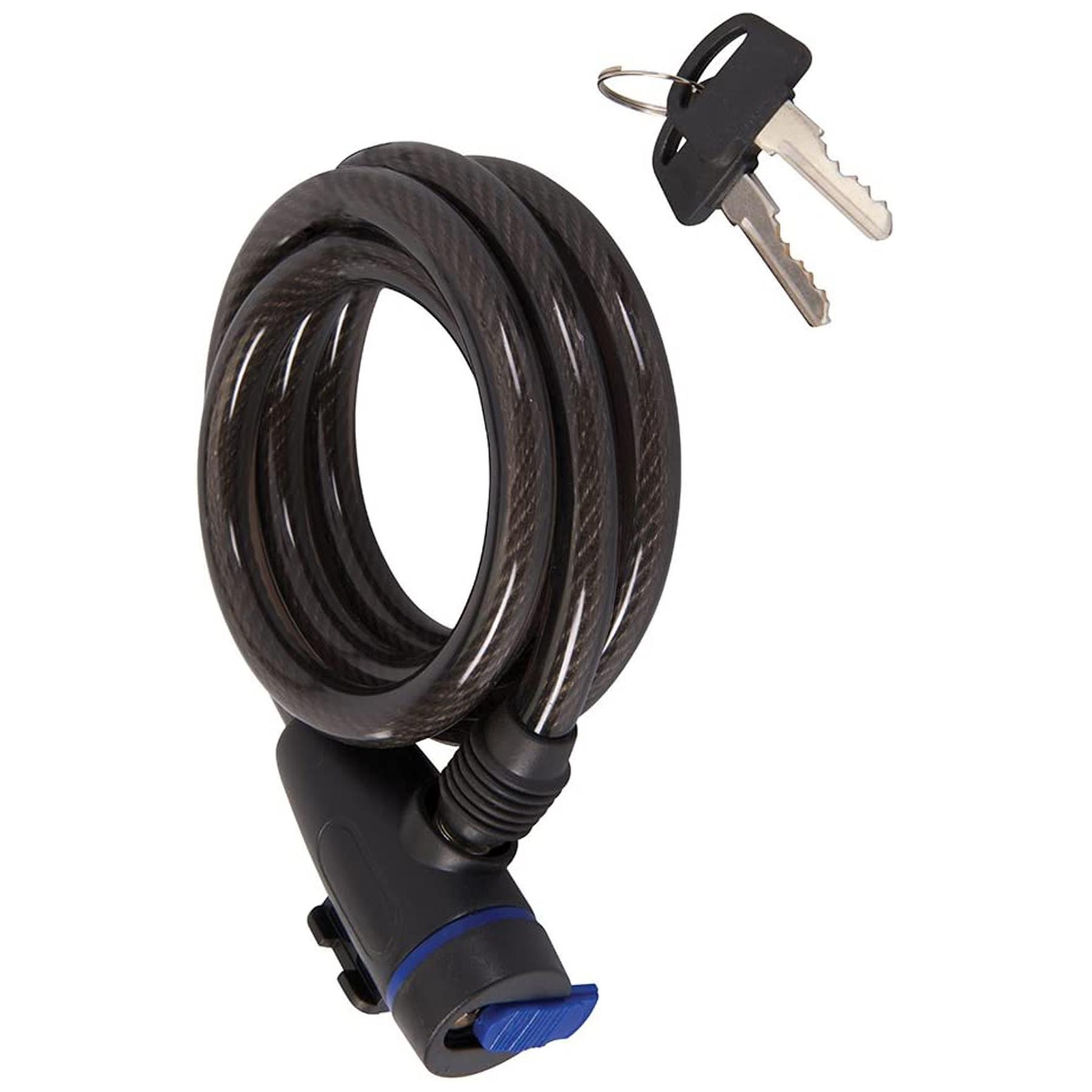 Silverline 1.5M LONG COILED STEEL BIKE LOCK 12mm Thick Bicycle ...