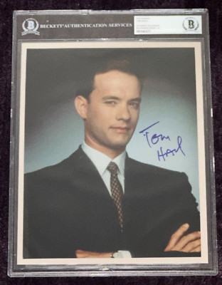 TOM HANKS Signed 8 X 10 PHOTO BAS Beckett Auth & Encap AUTO Grade 10 ...