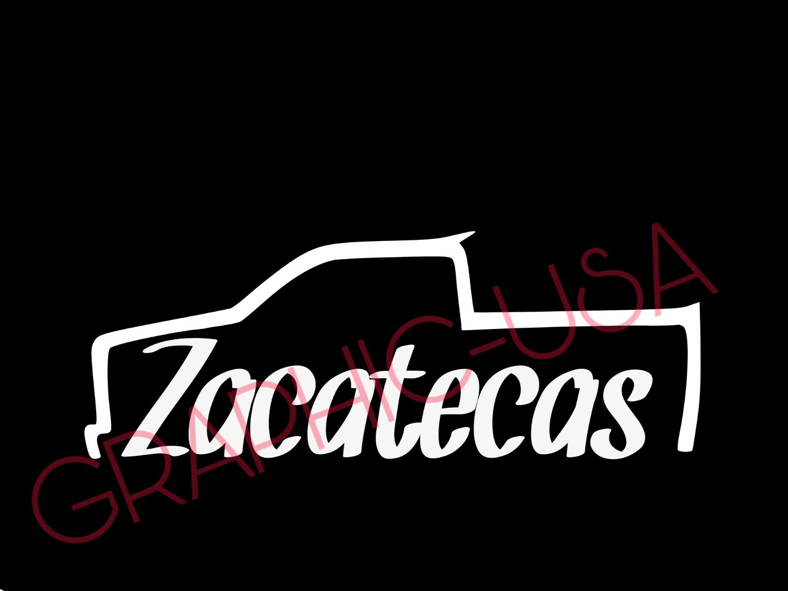 ZACATECAS WITH TROKIANDO ICON WHITE DECAL FOR WINDOW TRUCK/CAR 11 ...