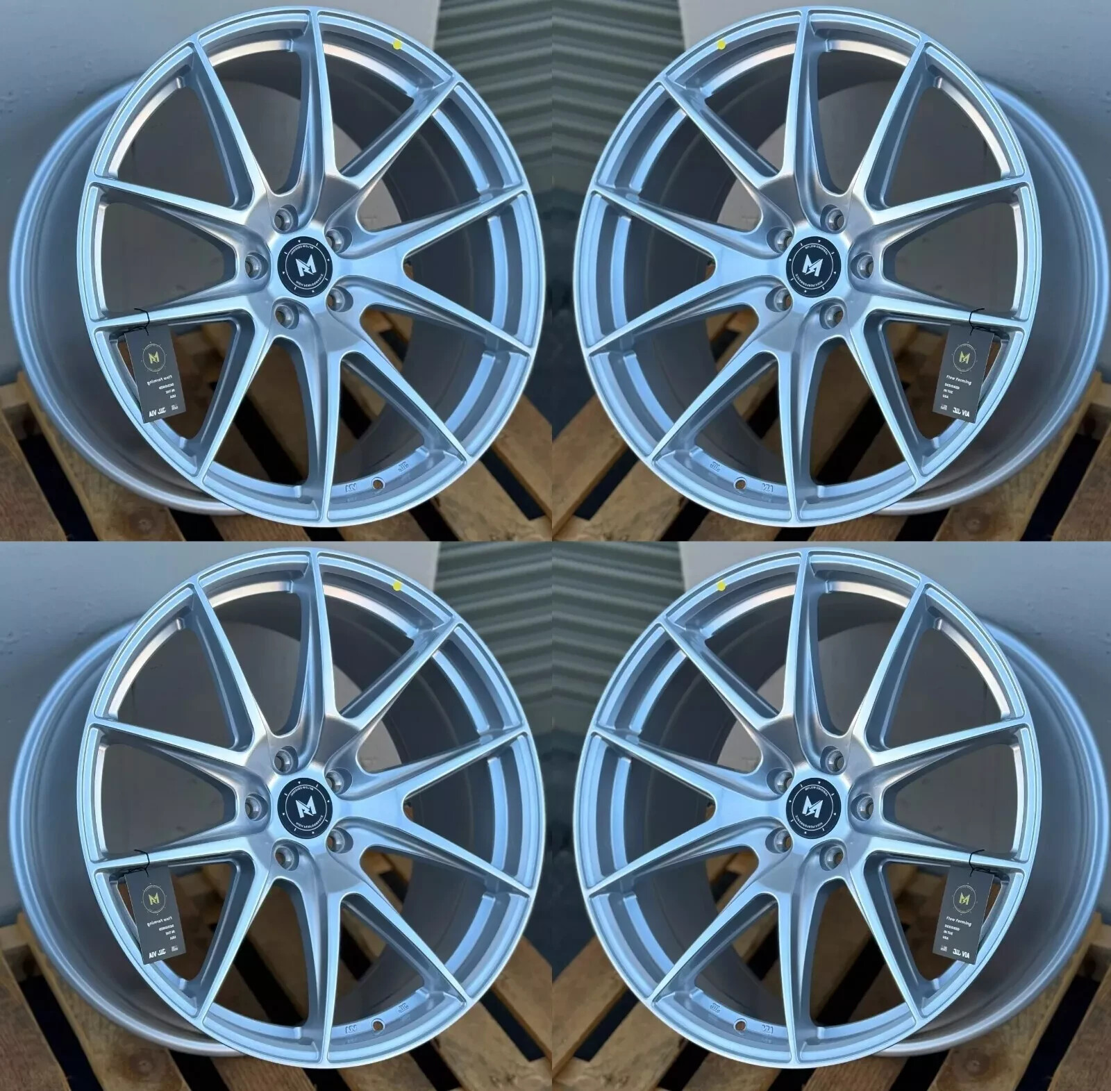 4 Pcs 19x8.5 +35 5x112 MFlow MFR2 Silver Wheels 19" For Audi A4 A5 S4 ...