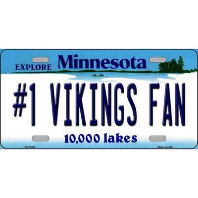 Number 1 Vikings Fan Novelty Metal License Plate Tag Tag LP-13422 | eBay