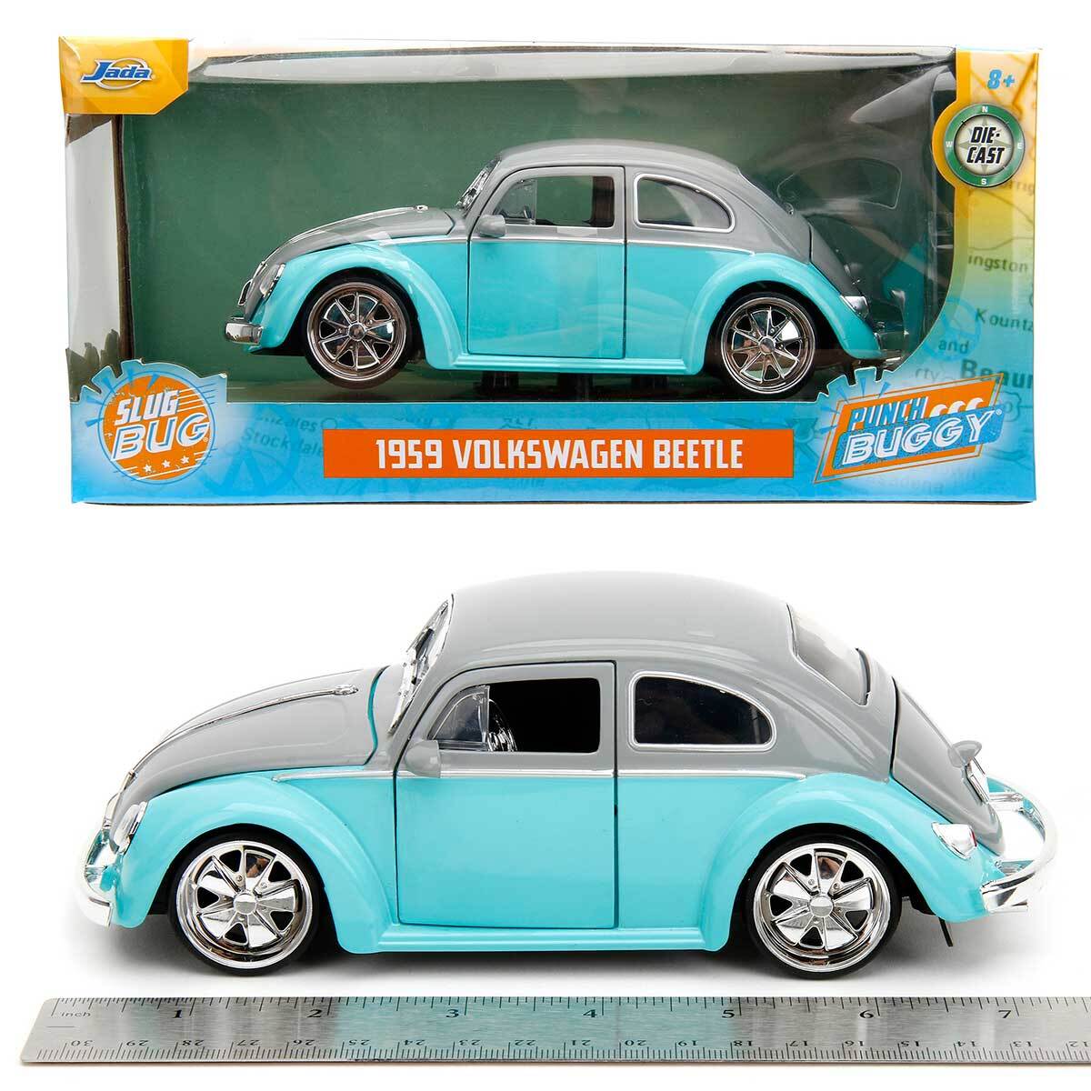 Jada Toys Punch Buggy Series: Slug Bug 1959 VW Beetle (Grey/Blue) 1/24 ...