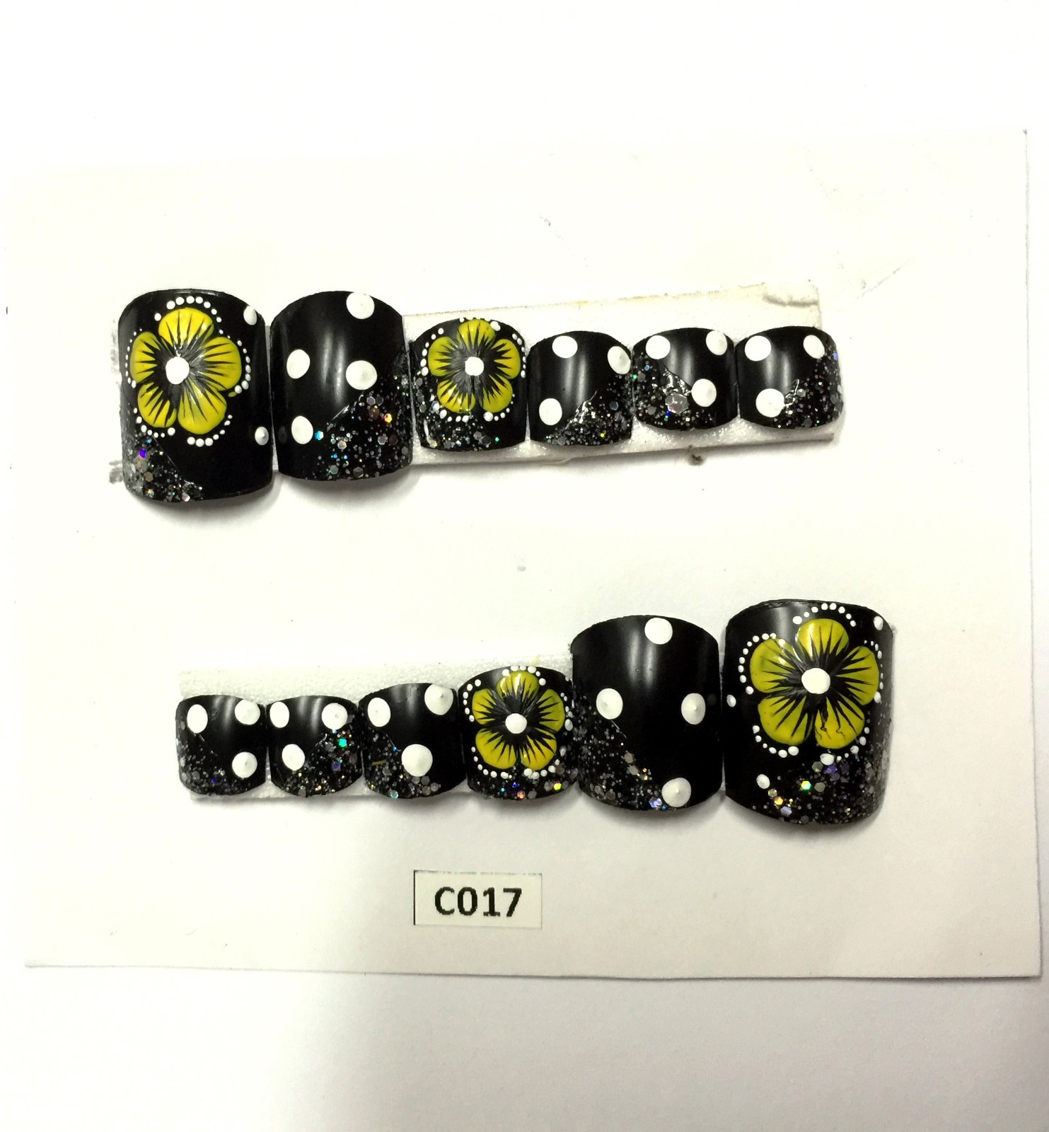 False Fake Art Nails Artificial Design Nail DIY HANDMADE Free Glue Nail ...