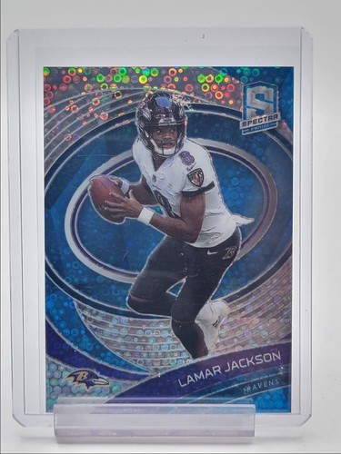 LAMAR JACKSON 2021 SPECTRA FOOTBALL NEON BLUE PRIZM RAVENS /60 Q3916 | eBay