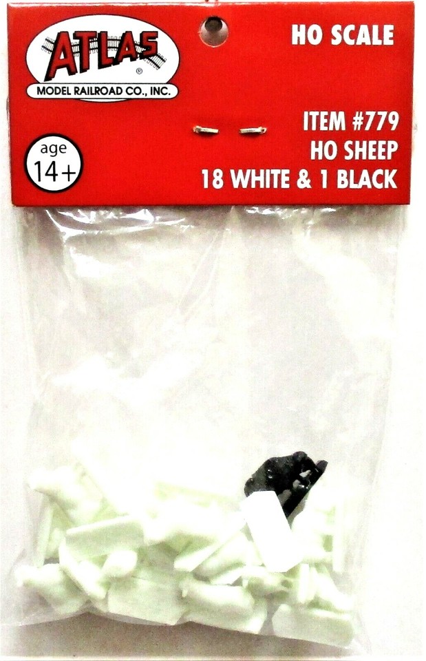 HO Scale Atlas 779 18 White & 1 Black Sheep pkg (19) | eBay