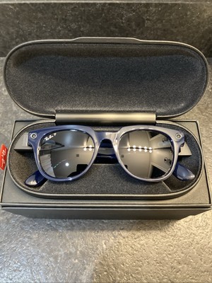 Ray-Ban Meta AI Stories Meteor Polarized Shiny Blue Frames Smart ...