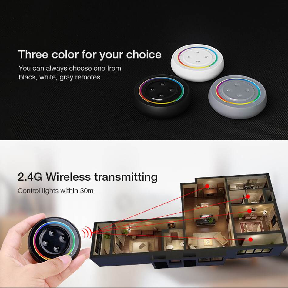 2.4G Rainbow Remote Controller RGB+CCT Wall Panel Smart LED Lighting ...