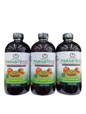 Parasite Formula Detox Cleanse 100% Natural Organic (Pack of 3) 16 oz ...