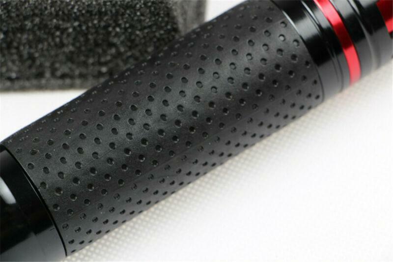 22mm Black&Red Rotatable CNC Aluminum Hand Grip for 7/8" Motorcycle ...