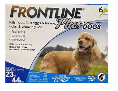 FRONTLINE Plus Flea and Tick Treatment for Med Dogs 23-44 lbs 6 Doses ...