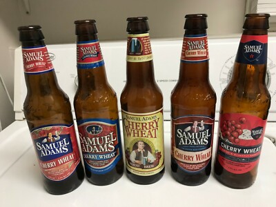 5 total different vintage Sam Samuel Adams Cherry Wheat 12oz EMPTY ...
