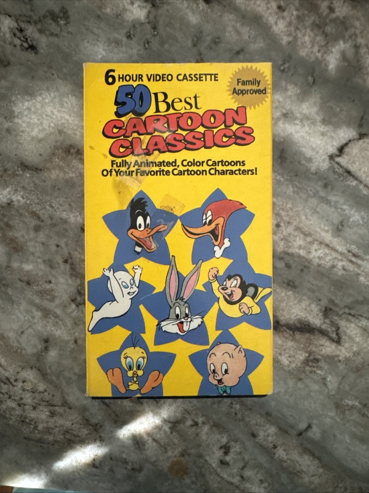 50 BEST CARTOON CLASSICS- VHS VIDEO TAPE- 6 HOUR CASPER POPEYE! + RARE ...