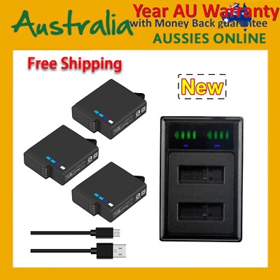 GoPro HERO 7 6 5 Battery + Dual Led Charger Hero Black Kit Set AHDBT ...