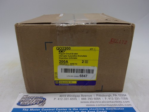 QO2200-SQUARE D-PLUG-ON CIRCUIT BREAKER INTERUPTOR, 200A,120/240V ...