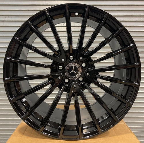 (set 4) 20" STAGGERED BLACK AMG STYLE WHEELS RIMS FITS MERCEDES BENZ ...