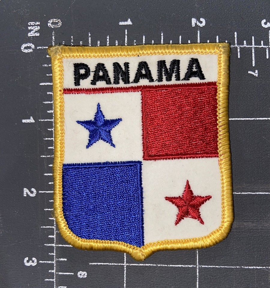 Panama National Country Flag Patch Shield Crest Ensign Canal Central ...