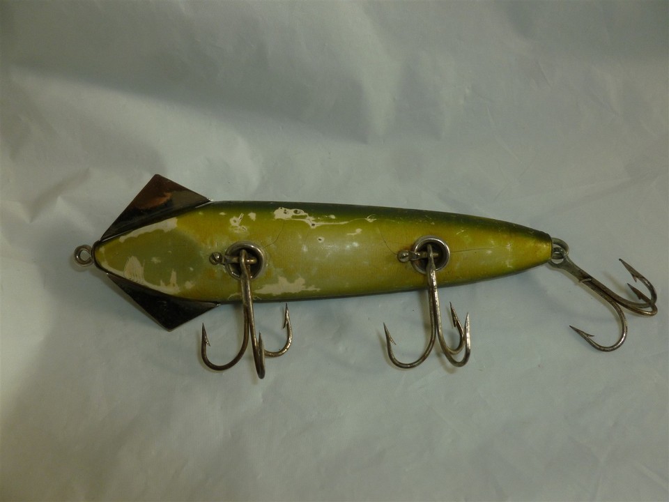 Treasured 4-1/2 Inch Wood Heddon Deep Diving Wiggler Fishing Lure Lot R ...