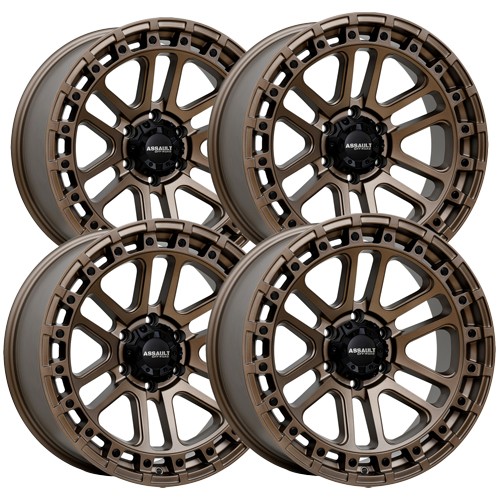 (Set of 4) Assault Offroad AS5 20x9 5x5" +0mm Bronze Wheels Rims 20 ...