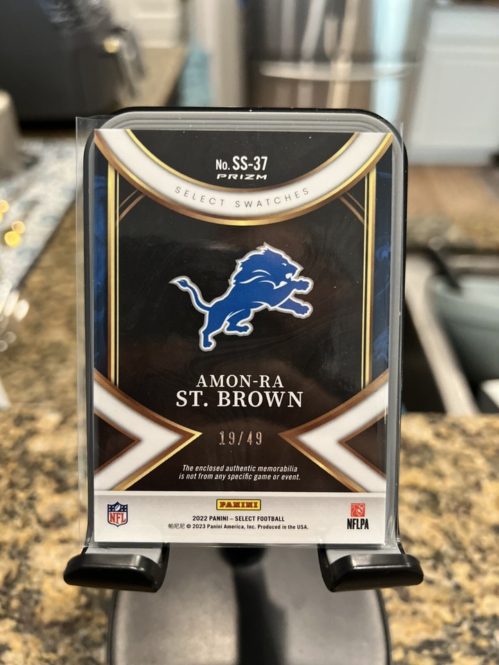 Amon-Ra St. Brown 2022 Select Swatches Bronze Patch # /49 Detroit Lions ...