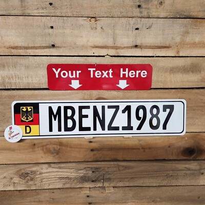 EURO STYLE TAG, BMW, Euro license plate, ANY TEXT, CUSTOM, GERMAN, flat ...