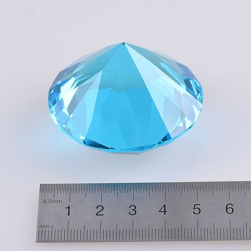50MM Light Blue Crystal Diamond Glass Paperweight Art Giant Home Decor ...