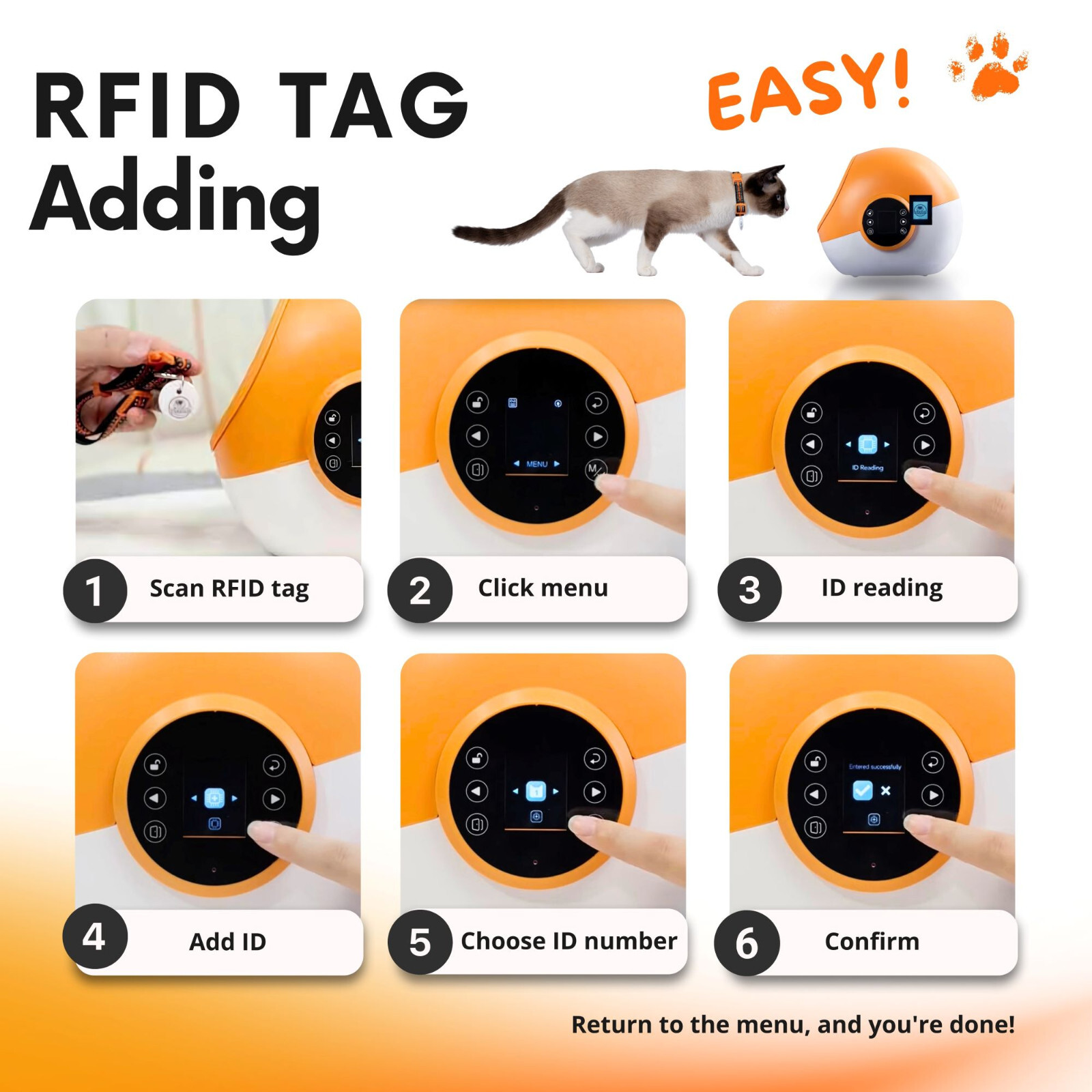 FurBabyFeeder® Sphere Automatic Microchip Pet Feeder – LCD Menu ...