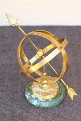 Sundial Brass with Arrow Novelty on Stone Indoor Felt Desk Astronomy ...