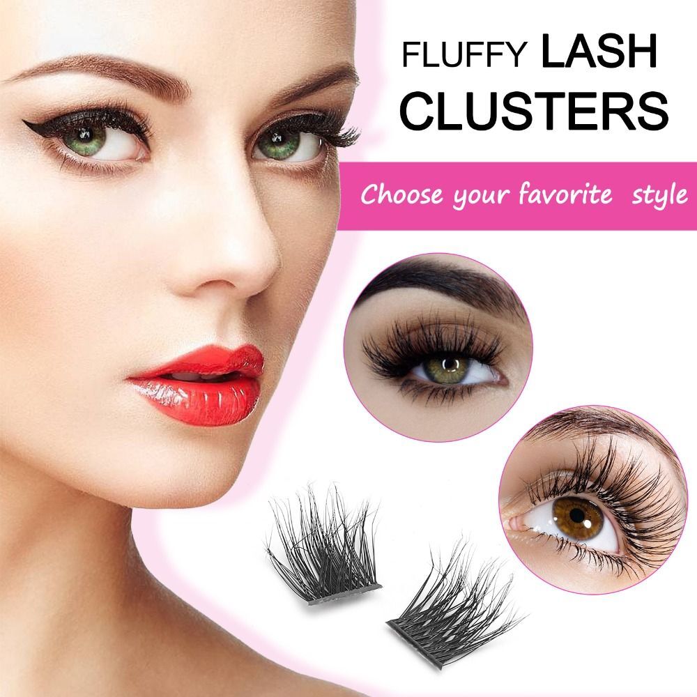 Faux Mink Lash Clusters Dramatic DIY Eyelash Extension Women | eBay ...