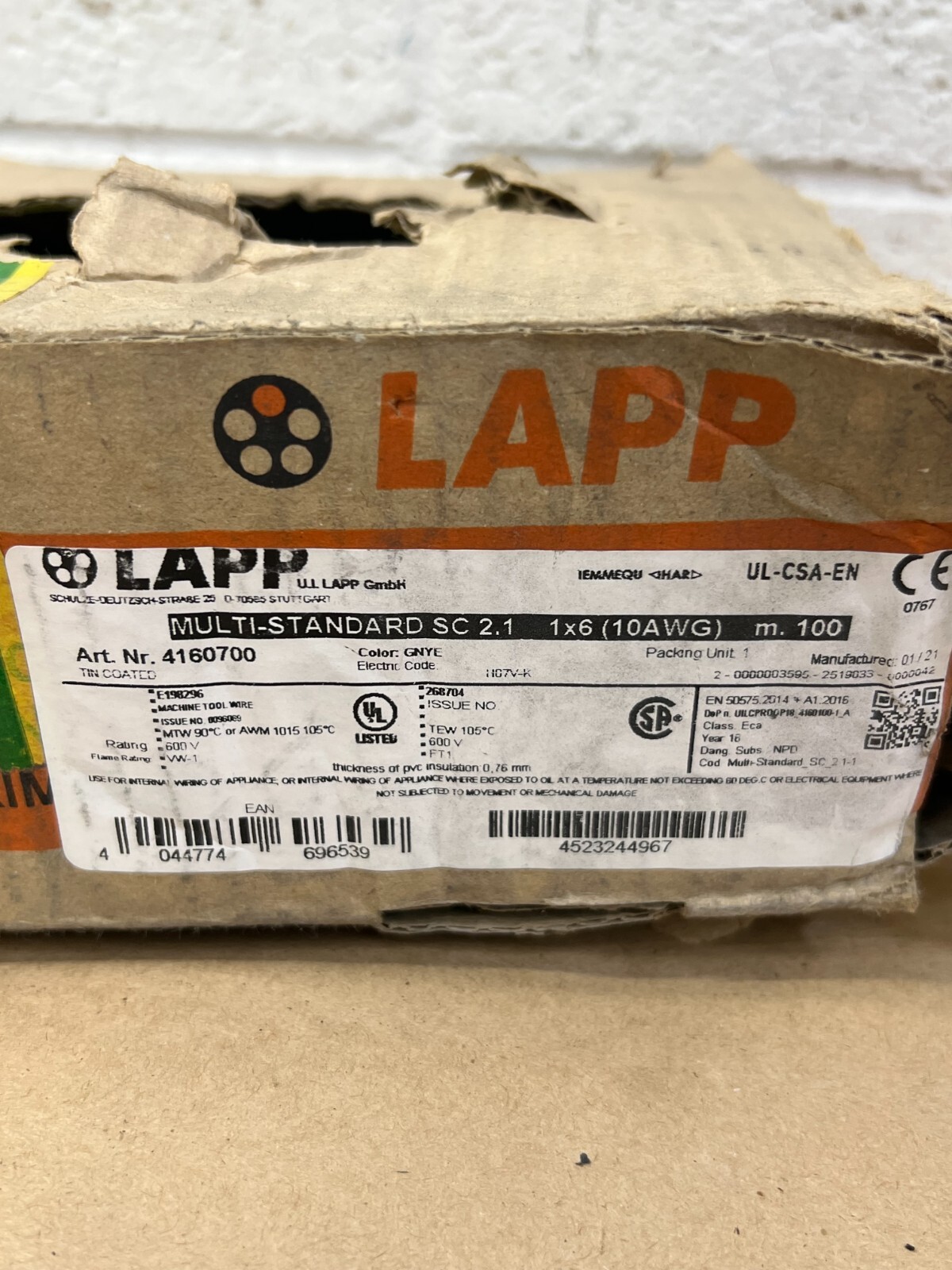 Lappusa Lapp USA E198296 Rqaus1 for sale online | eBay
