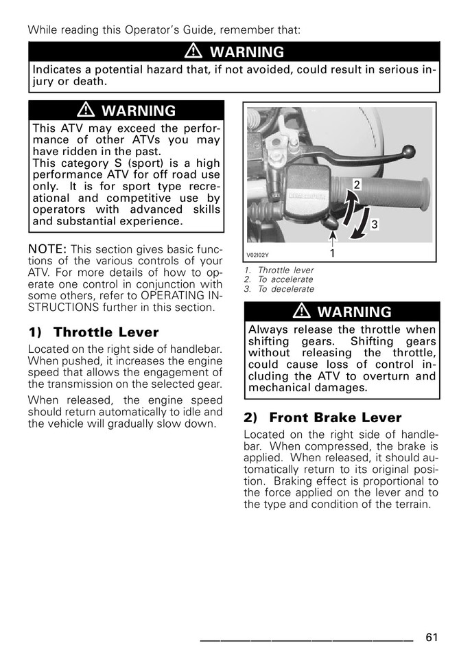Bombardier DS650, DS 650 X ATV 2005 Owners Manual Bound Book Free ...