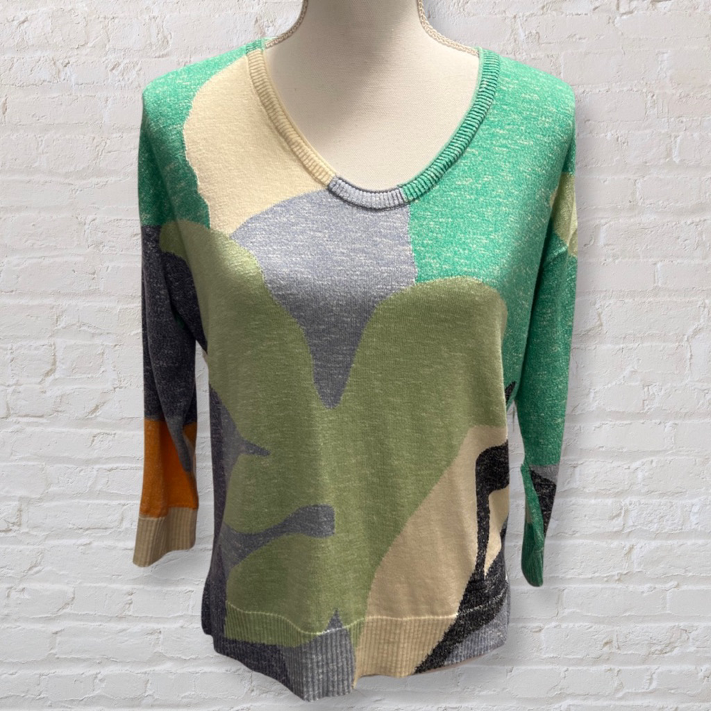 NIC+ZOE Leaf Burst Cotton-Blend Knit Sweater Size XS | eBay