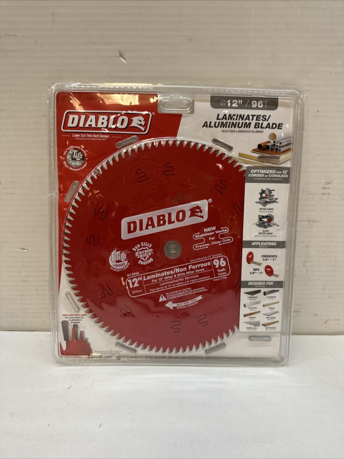 Diablo D1296L 12" x 96 Tooth Circular Saw Blade - Red for sale online ...