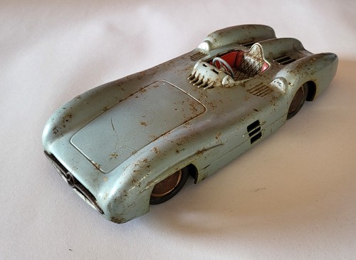 Scarce vintage tinplate large 11" JNF Mercedes Benz W196 R streamliner ...