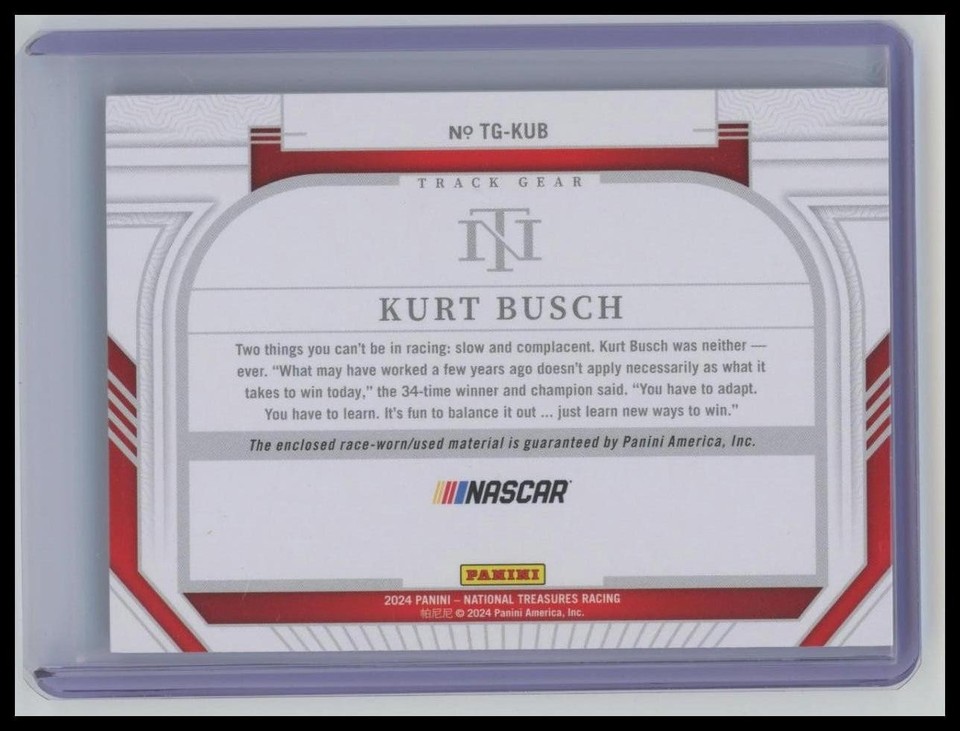 2024 National Treasures Kurt Busch Track Gear Holo Patch sp /25 #TG-KUB ...