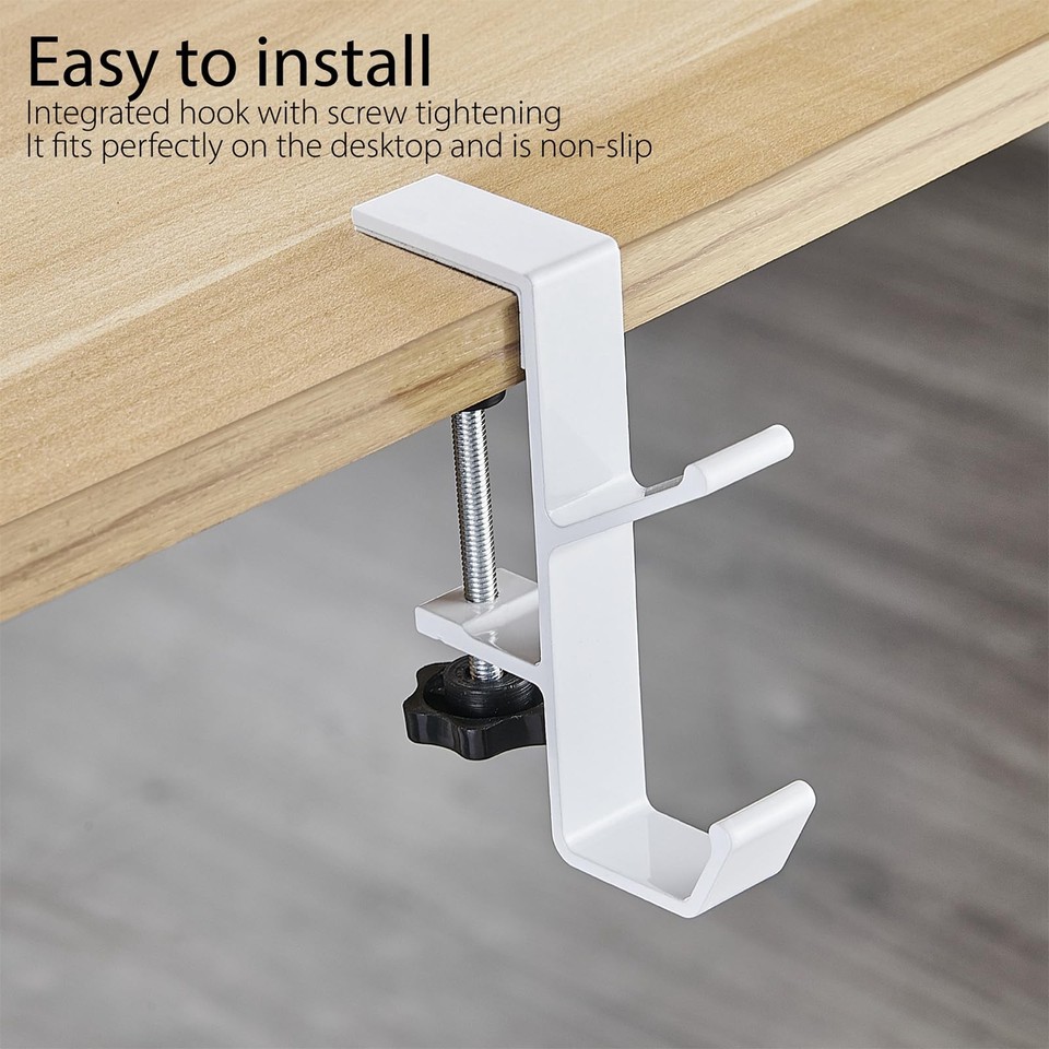 Ctgsas Adjustable Hook for L Shaped Gaming Desk, Under Gaming Desk with ...