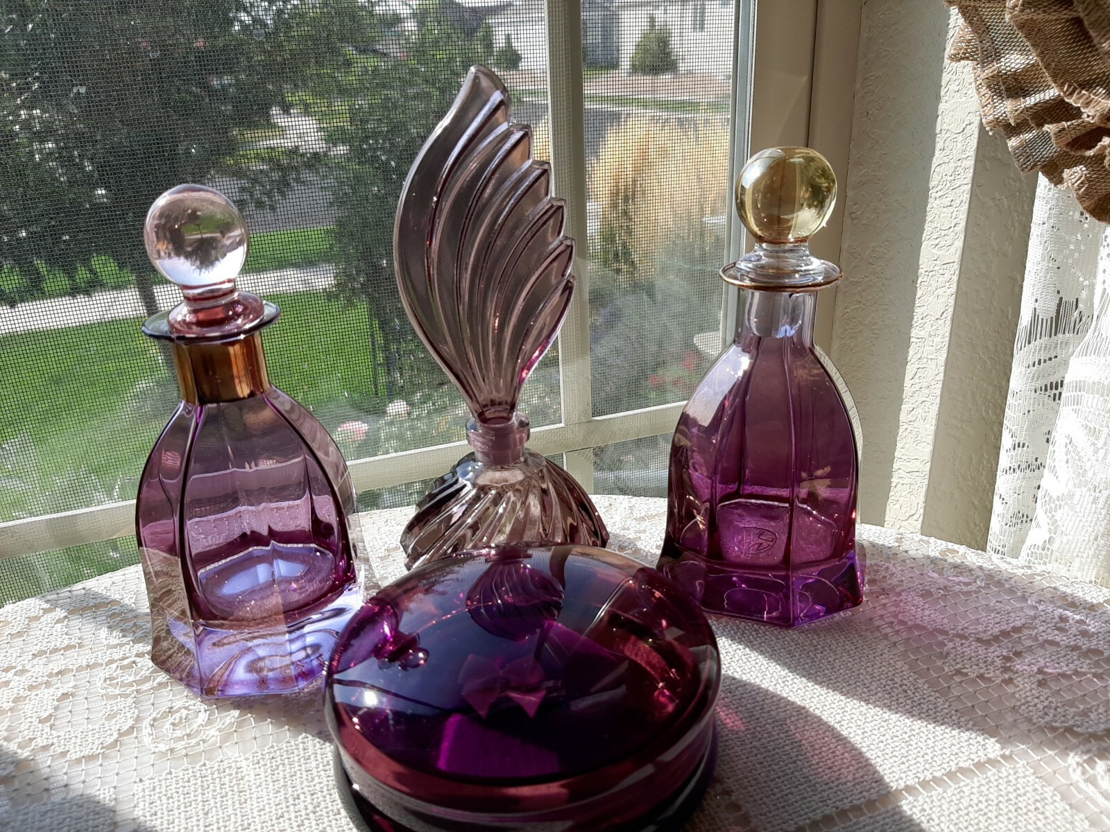 Vintage Purple Plum Perfume Vanity Set GORGEOUS BEAUTY, SPARKLING ...