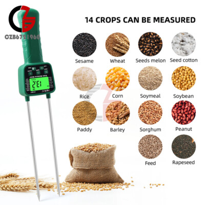 Digital High Precision Grain Moisture Meter Rice Wheat & Corn 14 crops ...
