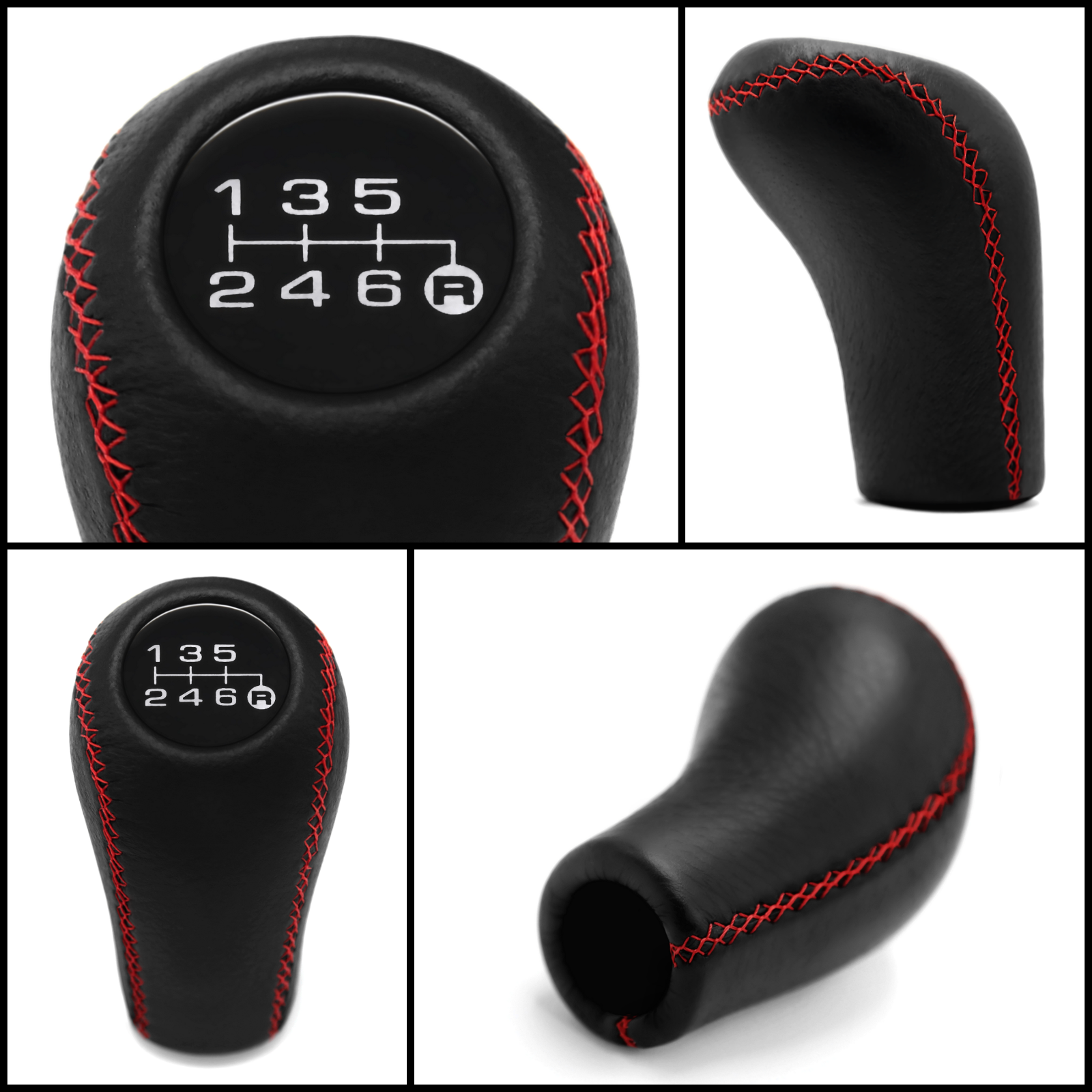 MITSUBISHI 6 SPEED RED STITCH SHIFT KNOB 8 9 EVO 3000GT GTO MR DODGE ...