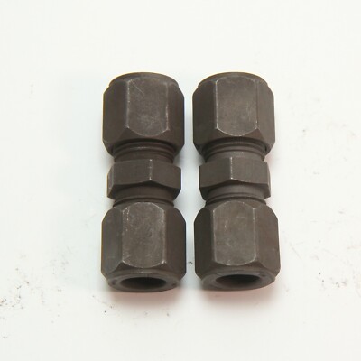 Lot of (2) Parker 8 HBU-S Ferulok Flareless 1/2" Tubing Union/Connector ...